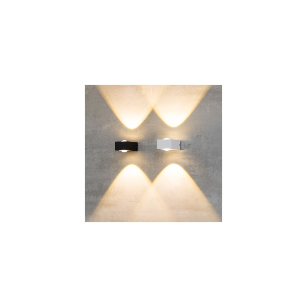 ARANDELA LED FOLUÍ RETANGULAR FACHO DUPLO ABERTO EXTERNO 3000K 6W 5,3X7X8,3CM PRETO | NORDECOR ...