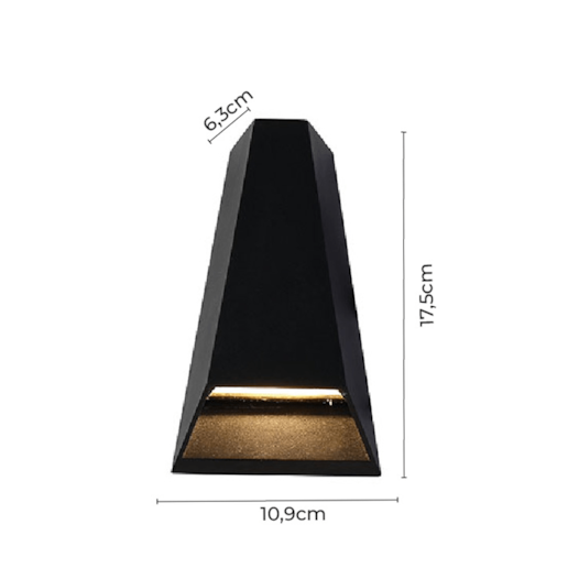 ARANDELA LED MID RETANGULAR FACHO DUPLO ABERTO E FECHADO EXTERNO 3000K 10W BIVOLT 17,5X10,9CM ...