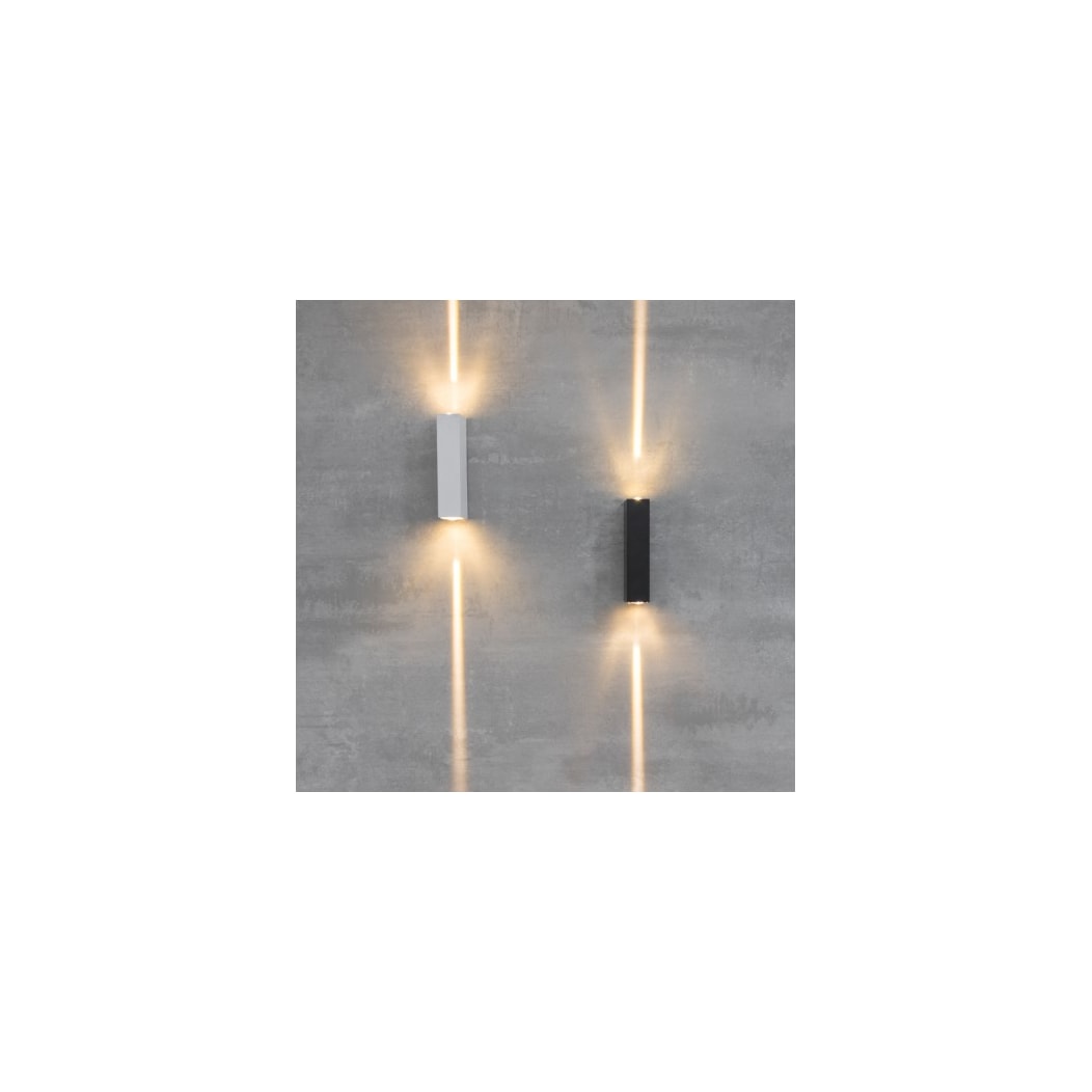 ARANDELA LED MITEL RETANGULAR FACHO DUPLO FECHADO EXTERNO 3000K 6W BIVOLT 17X4X6,5CM ALUMÍNIO ...