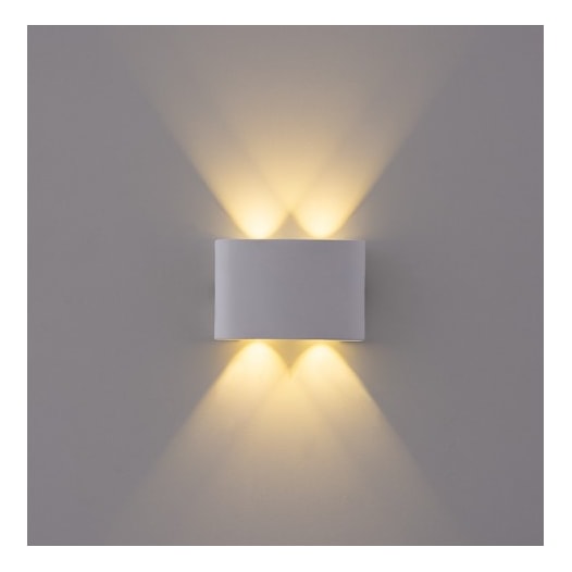 ARANDELA LED RANNE RETANGULAR FACHO DUPLO ABERTO EXTERNO 3000K 12W BIVOLT 8X12,5X3CM ALUMÍNIO ...