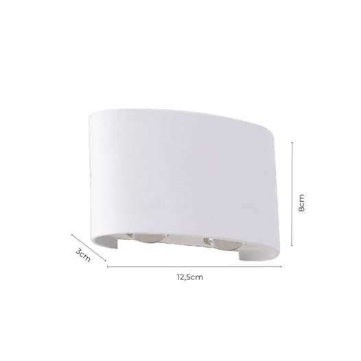 ARANDELA LED RANNE RETANGULAR FACHO DUPLO ABERTO EXTERNO 3000K 12W BIVOLT 8X12,5X3CM ALUMÍNIO ...