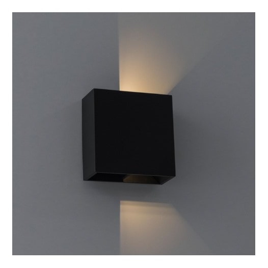 ARANDELA LED VONA QUADRADO FACHO DUPLO AJUSTÁVEL EXTERNO 3000K 6W BIVOLT 10X10X10CM ALUMÍNIO ...