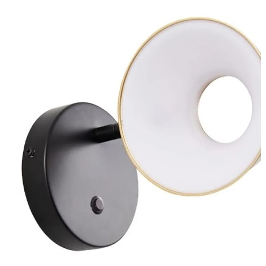 ARANDELA LED ZAVI ON 7W 3000K OURO FOSCO E PRETO | NORDECOR 2543 - Belluce