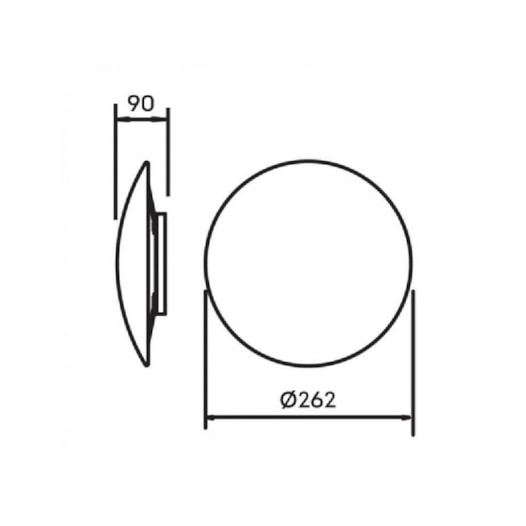 ARANDELA PLEINE LUNE 1 PCI LED 6W 2700K 220V DIAM. 262X90MM