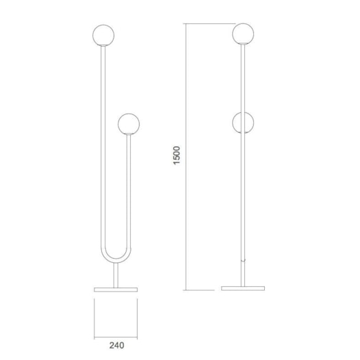 COLUNA PÊNDULO C/ GLOBO 2L G9 | USINA 16499 - Belluce