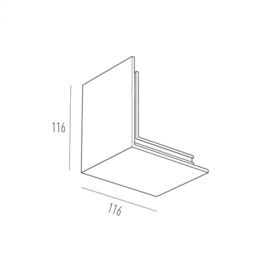 CONECTOR PARA PERFIL DE SOBREPOR SERENA L PAREDE-PAREDE ALUMÍNIO | INTERLIGHT ACS.9014 - Belluce