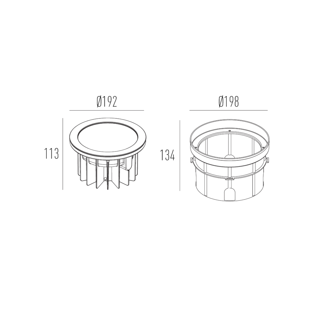EMBUTIDO DE SOLO CHÃO LED FLAT IN REDONDO COM ANTI-OFUSCANTE EXTERNO PRETO IRC>80 16W 2700K ...
