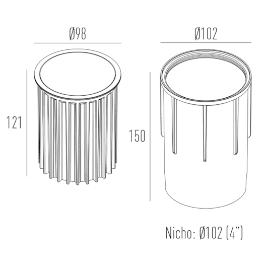 EMBUTIDO DE SOLO CHÃO LED FLAT IN REDONDO EXTERNO IRC>95 4W 2700K | INTERLIGHT 3927-S - Belluce