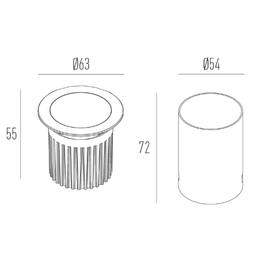 EMBUTIDO DE SOLO CHÃO LED FLAT IN REDONDO IRC>80 4W 2700K | INTERLIGHT 3947-S - Belluce