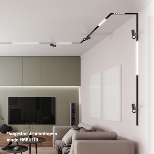 Spot Embutido Track Retangular LED 3000K 12W