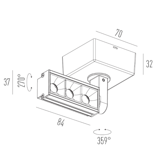 LUMINÁRIA DE SOBREPOR LED PICCO BIVOLT IRC>90 7W 2700K | INTERLIGHT 2583-AB-S - Belluce