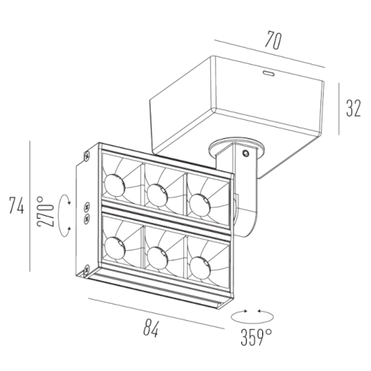 LUMINÁRIA DE SOBREPOR LED PICCO IRC>90 14W 2700K | INTERLIGHT 2586-MA-S - Belluce