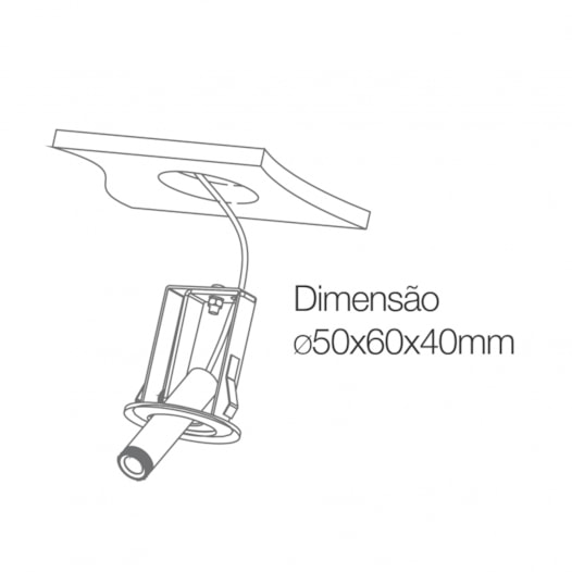 MINI SPOT EMBUTIDO PRETO Ø5X6X4CM ASSINADO POR WALDIR JUNIOR | ROMALUX C0029 - Belluce