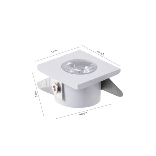 MINI SPOT LED ELYSA QDR 1W 3000K BRANCO | NORDECOR 6000 - Belluce
