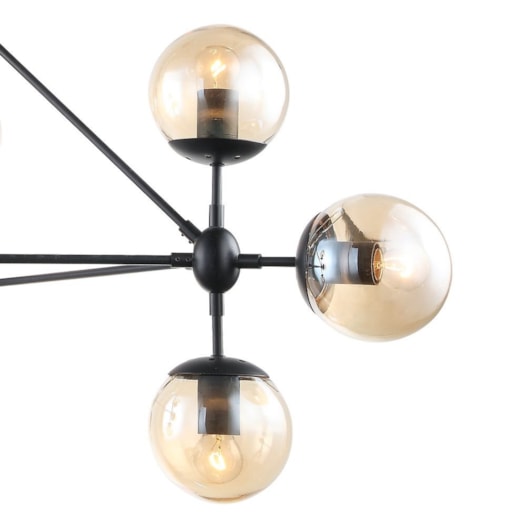 PENDENTE KAUANY METAL PRETO COM VIDRO AMBAR | ADN+ 817/10