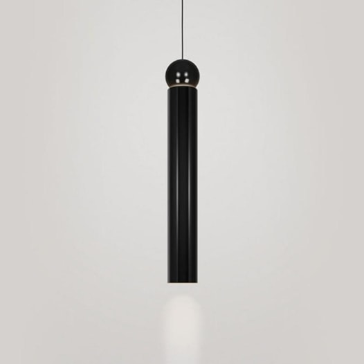 PENDENTE PIPE BALL G CILÍNDRICO 2 DICROICA PAR16 48XØ7,6CM MADEIRA E ...