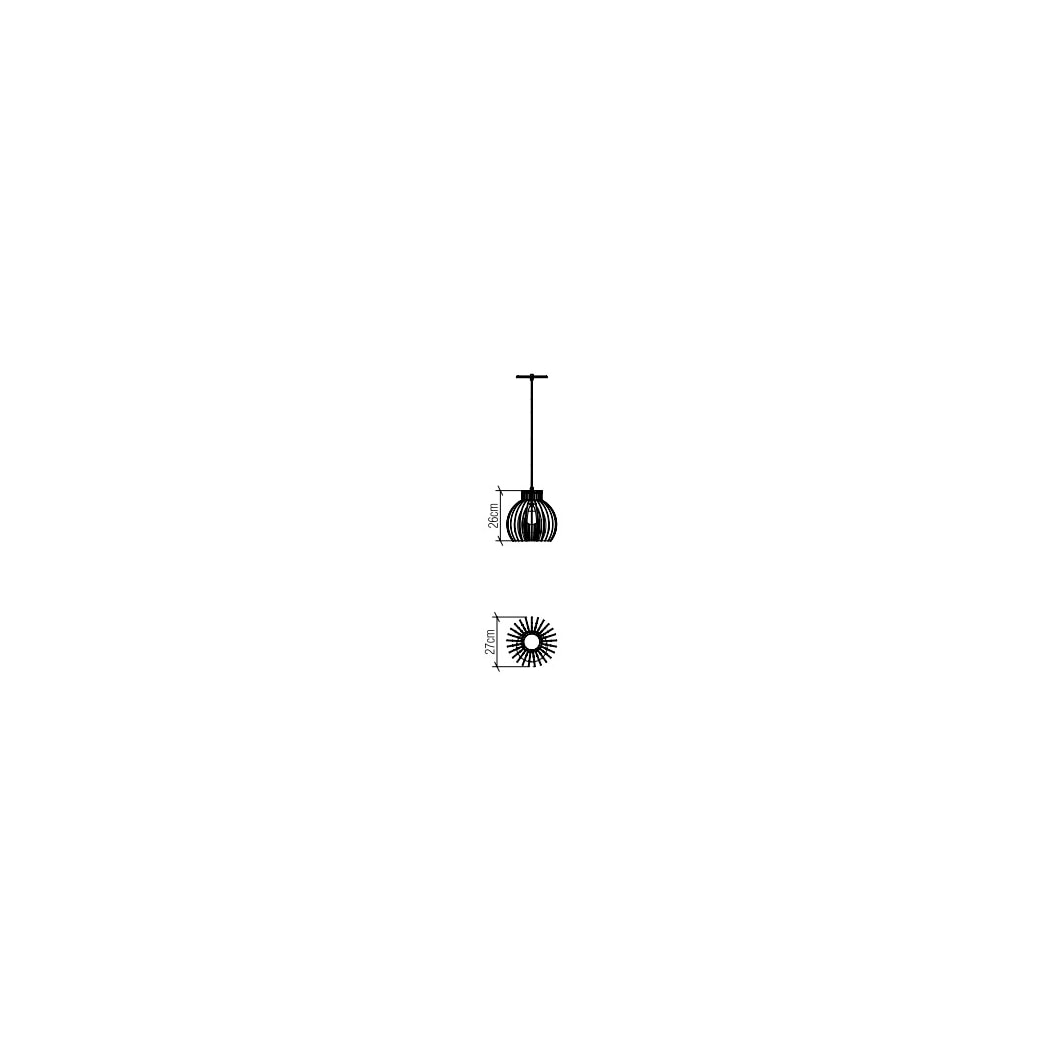 PENDENTE STECCHE DI LEGNO RIPADO Ø27X26CM MADEIRA | ACCORD 1180 - Belluce