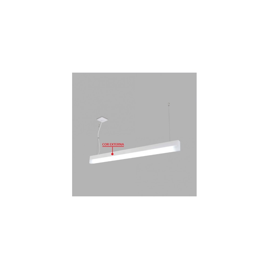PENDENTE TORO RETANGULAR 1 TUBULAR T8 60CM 70X5CM ALUMÍNIO E ACRÍLICO ...