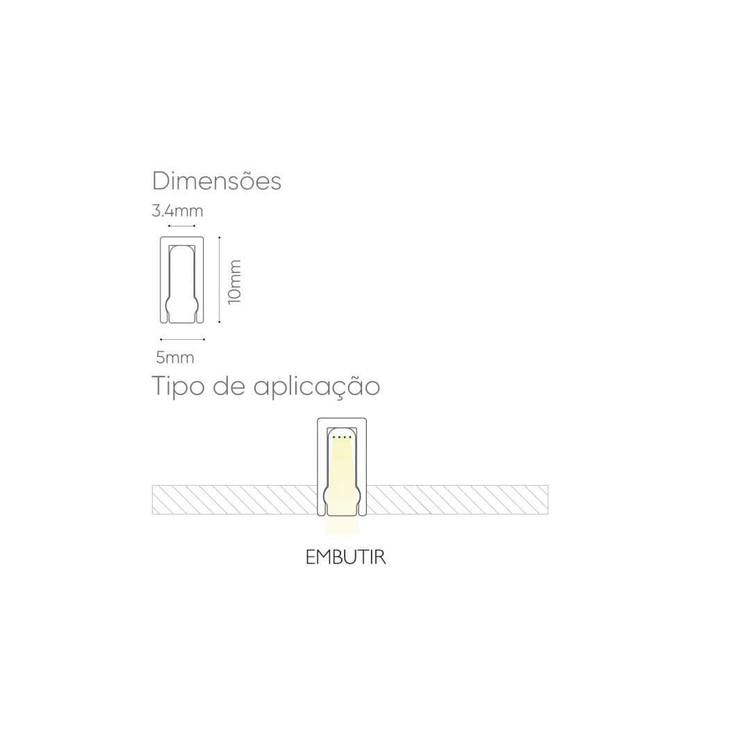 PERFIL DE ALUMÍNIO EMBUTIR MICRO PREÇO POR METRO | ROMALUX 80141 - Belluce
