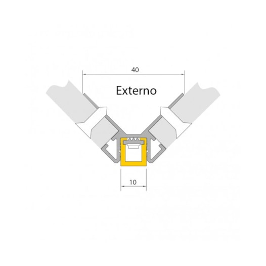 PERFIL DE EMBUTIR LED NO FRAME SOB MEDIDA LINEAR P/ CANTO EXTERNO 12V ...
