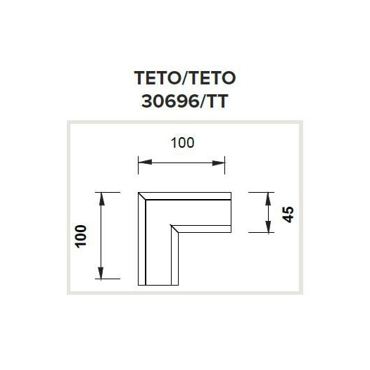 PERFIL DE LED EMBUTIR POLO ILUMINAÇÃO DIRETA JUNÇÃO TETO/TETO 100X100MM ...
