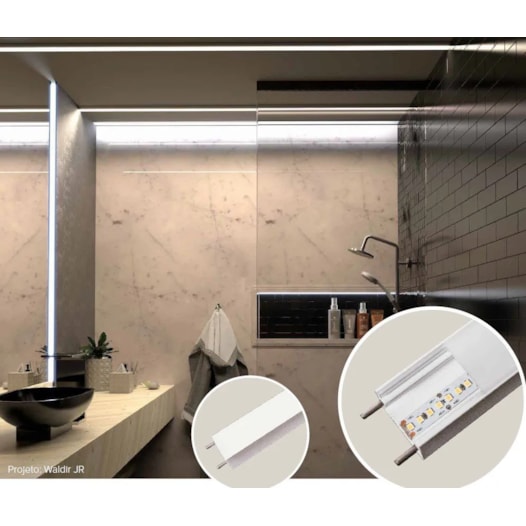 PERFIL DE LED SOBREPOR POLO ILUMINAÇÃO DIRETA JUNÇÃO TETO/PAREDE ...