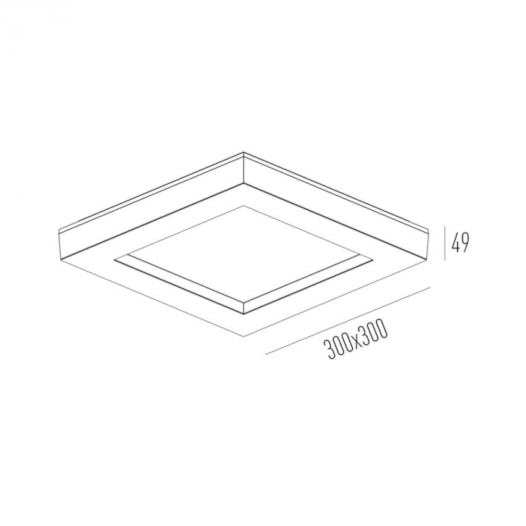 PLAFON DE SOBREPOR LED AURA MEGA QUADRADO BIVOLT 25W 4000K | INTERLIGHT ...