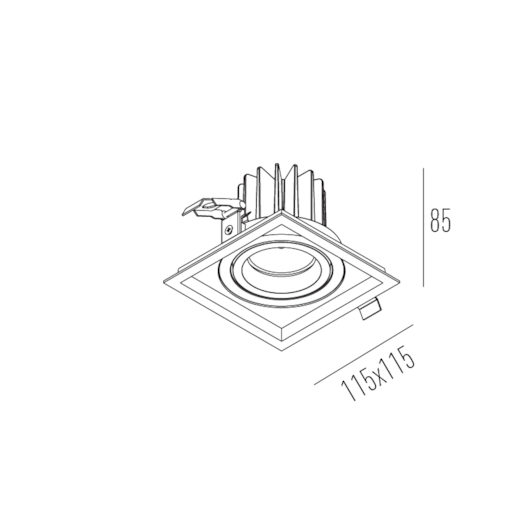 SPOT DE EMBUTIR LED QUADRADO BIVOLT 24º 8W 3000K | INTERLIGHT IL-DW03 - Belluce