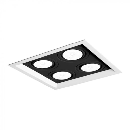 SPOT DE EMBUTIR RECUADO CHANFRADO QUADRADO QUÁDRUPLO AR111 32,4X32,4X8,5CM ALUMÍNIO | NEWLINE ...