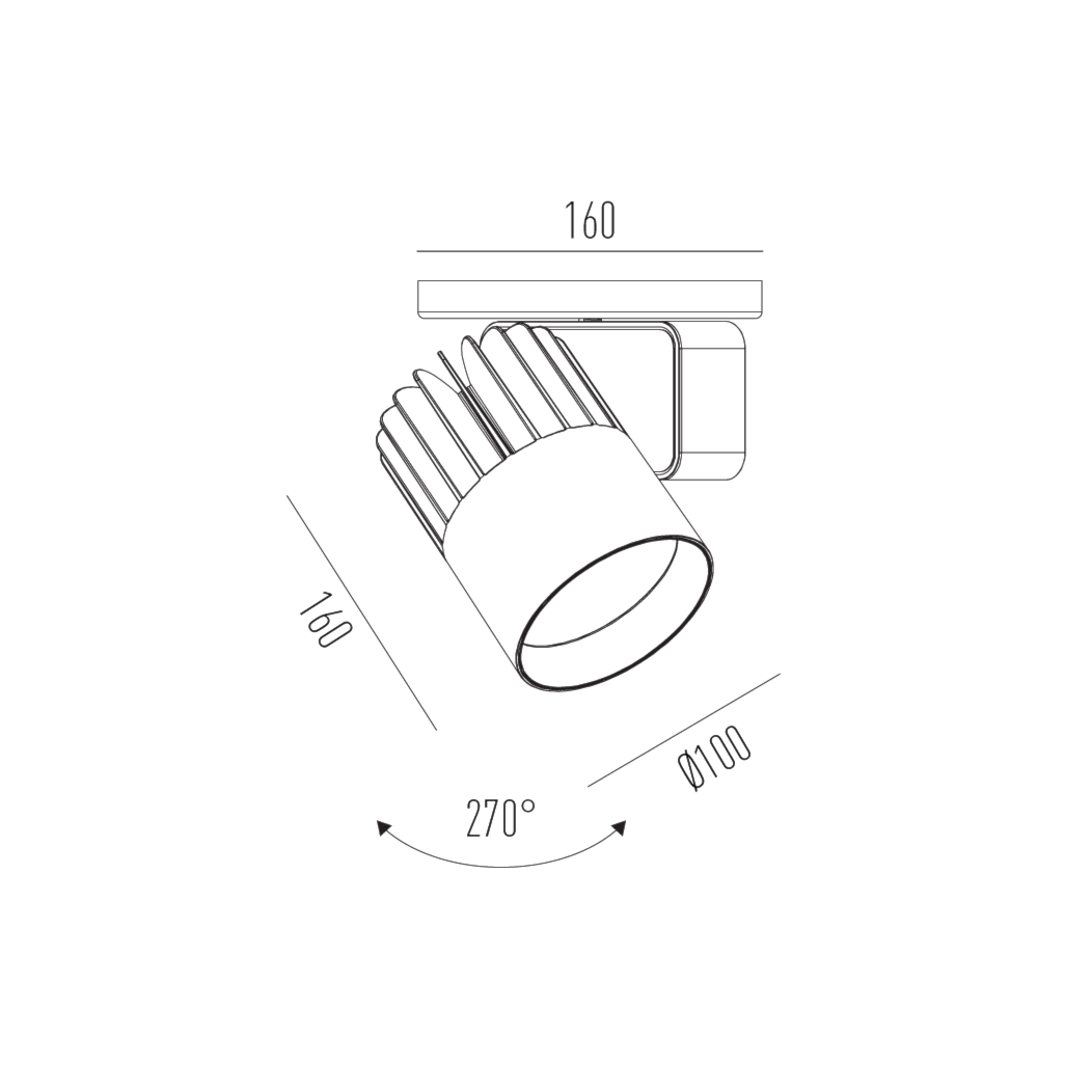 SPOT DE SOBREPOR LED SIRIUS DIMERIZÁVEL DE CANOPLA IRC>80 10W 3000K | INTERLIGHT 2712D-1-FE-W ...