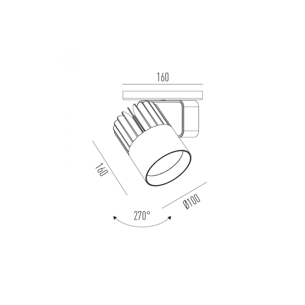 SPOT DE SOBREPOR LED SIRIUS DIMERIZÁVEL DE CANOPLA IRC>80 20W 4000K | INTERLIGHT 2713D-1-AB-N ...