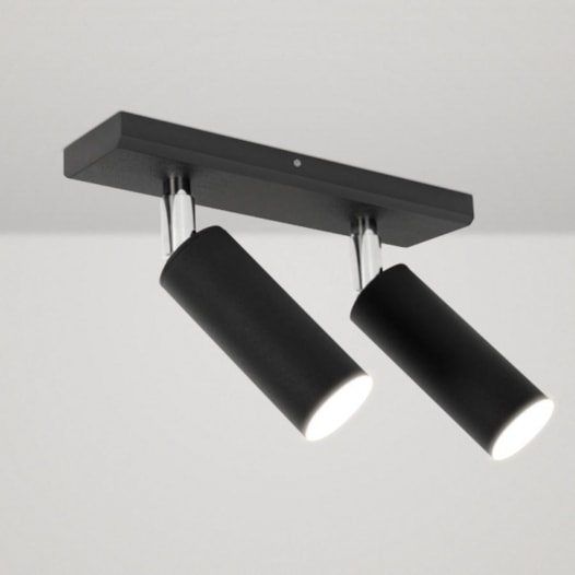 SPOT DE SOBREPOR PIPE 2 SPOTS MINI DICROICA 20X6,5CM METAL | TKS 1202 ...
