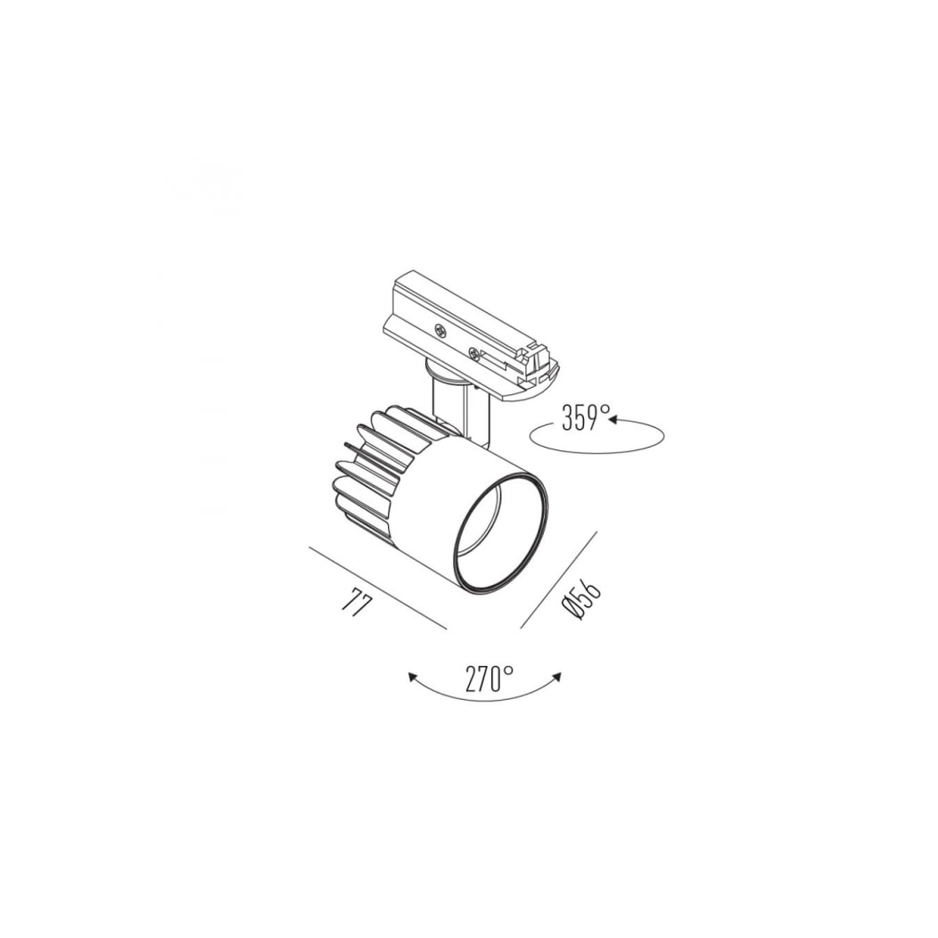 SPOT DE TRILHO LED SIRIUS HOME IRC 95 8W 2700K | INTERLIGHT 2023-MD-S - Belluce