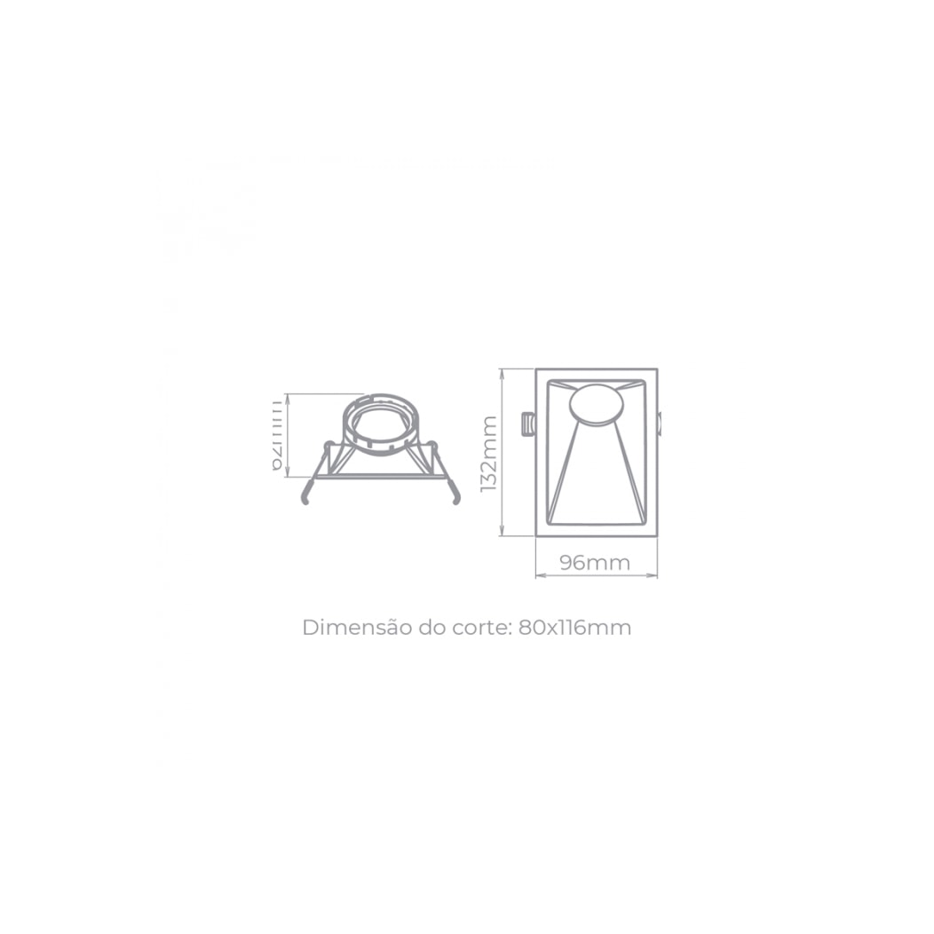 SPOT/LUMINÁRIA DE EMBUTIR SQUARE ANGLE MR16 40º BRANCO E PRETO | STELLA ...