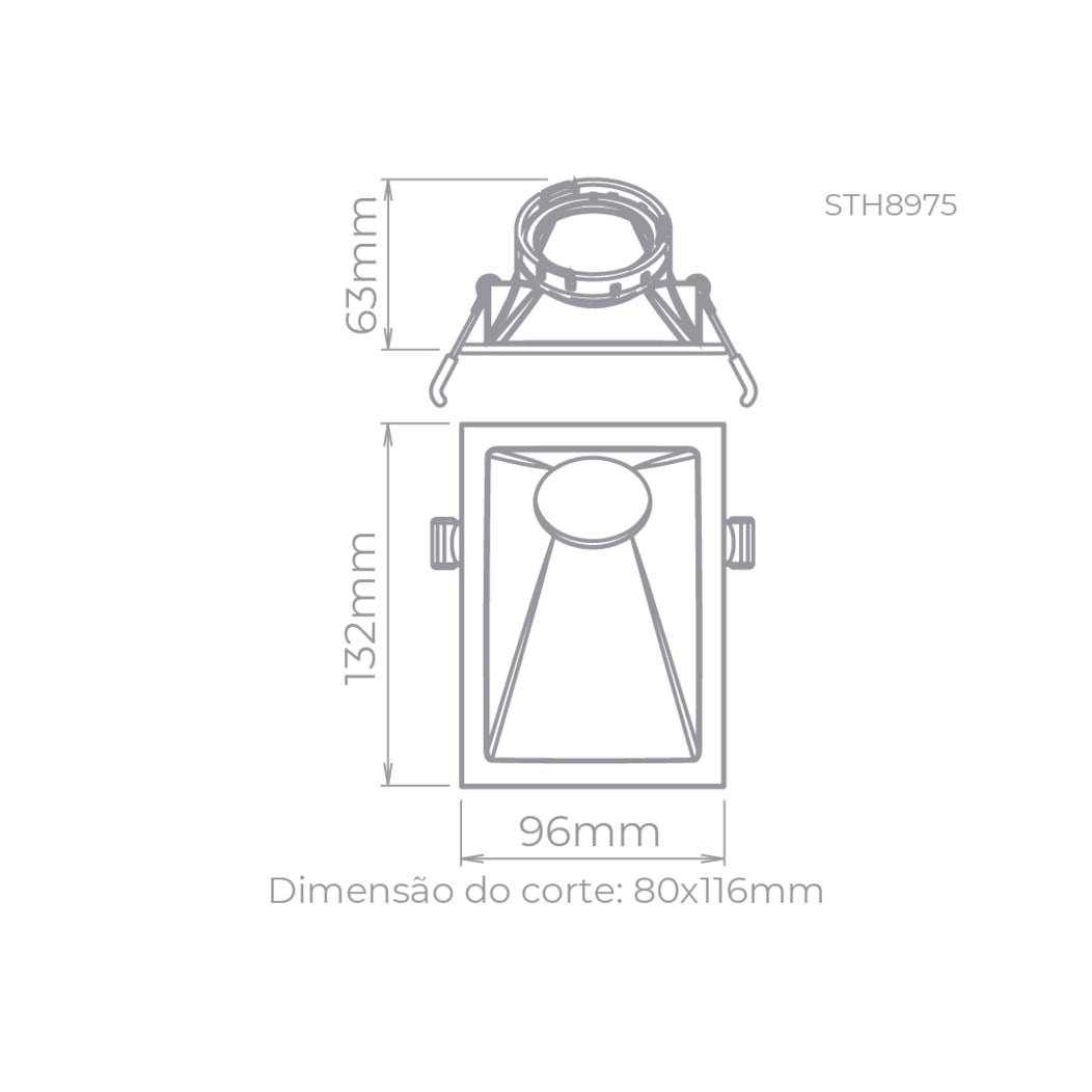 SPOT/LUMINÁRIA DE EMBUTIR SQUARE ANGLE MR16 40º BRANCO | STELLA ...