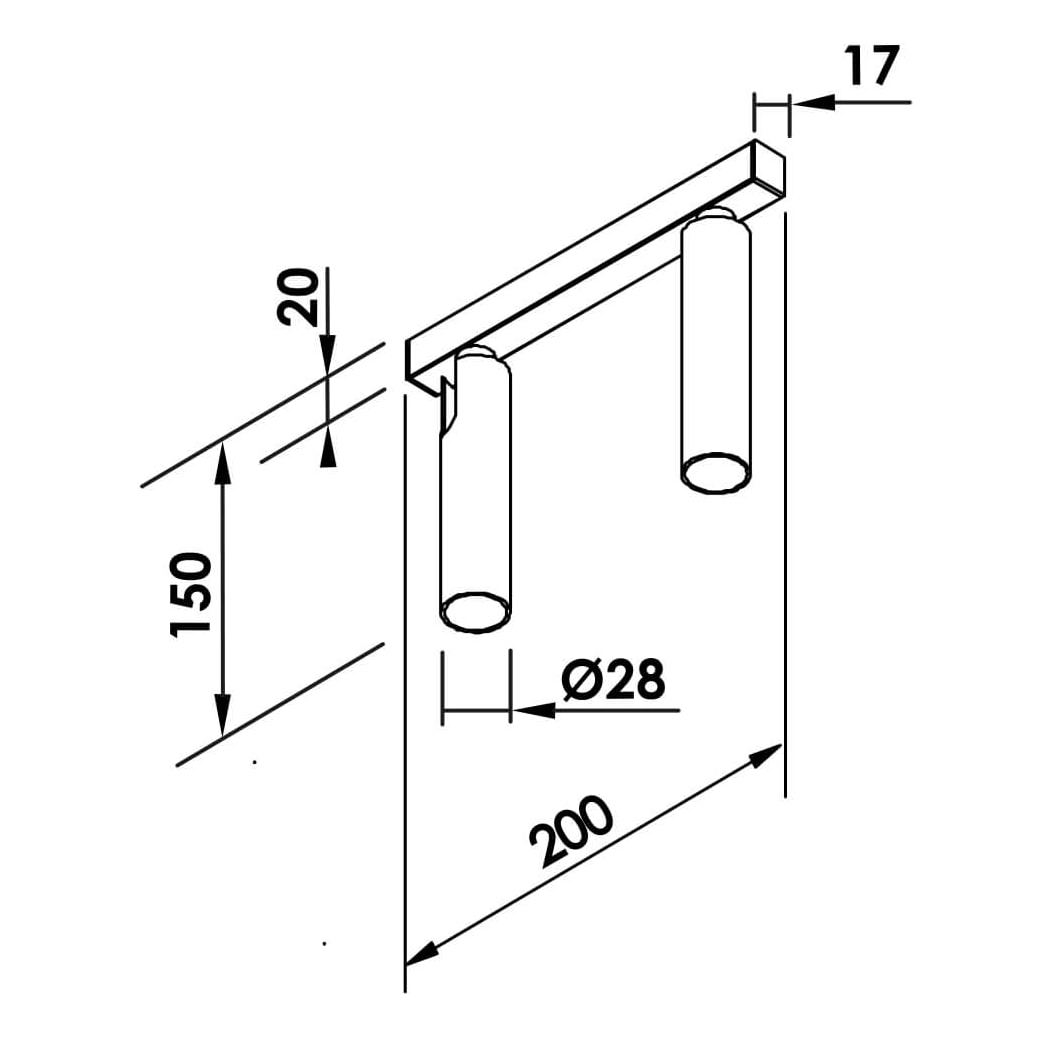 SPOT SNELLO 2 LED 10W 127/220V 3000K 200X28X130MM | NEWLINE SP03004LED3