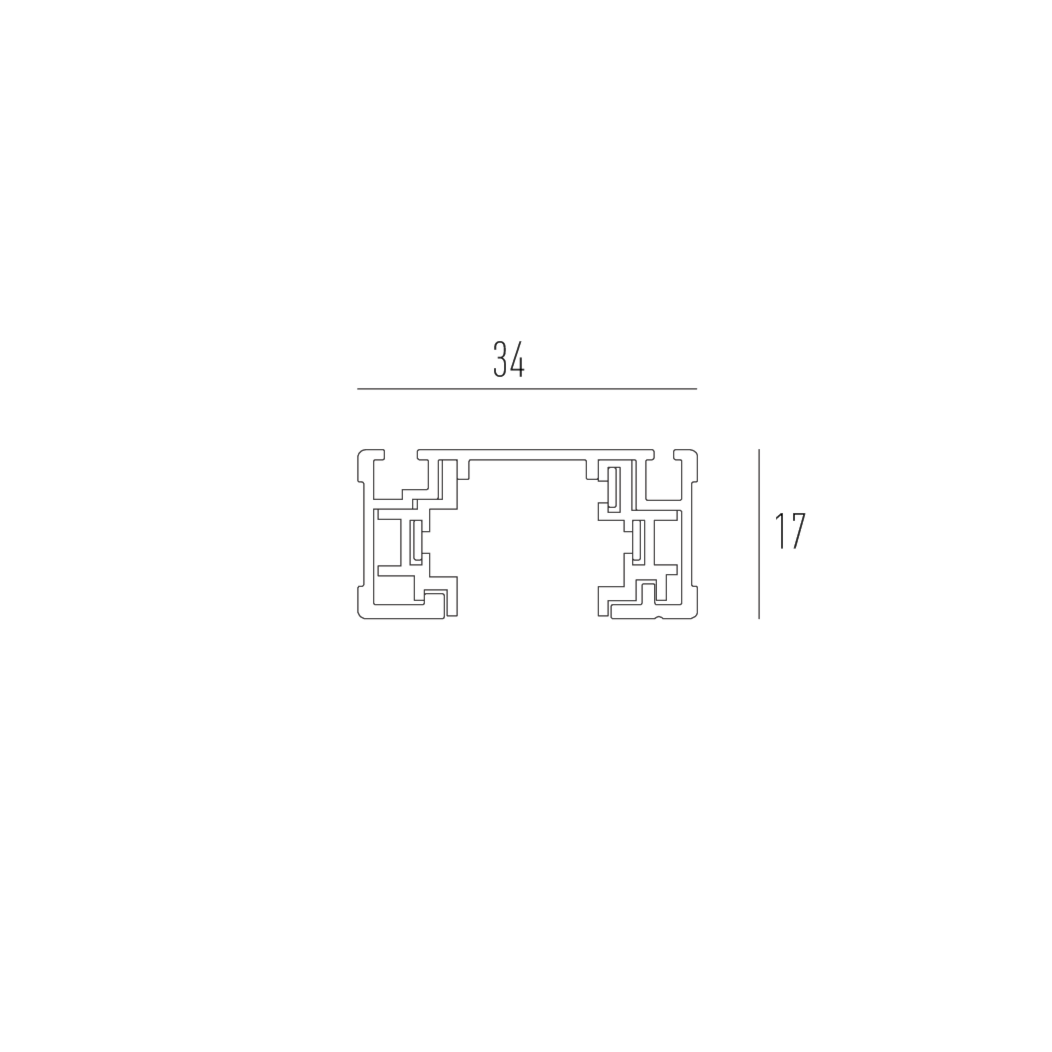 TRILHO ELETRIFICADO DE SOBREPOR 3 METROS ALUMÍNIO | INTERLIGHT ACS-0195 - Belluce